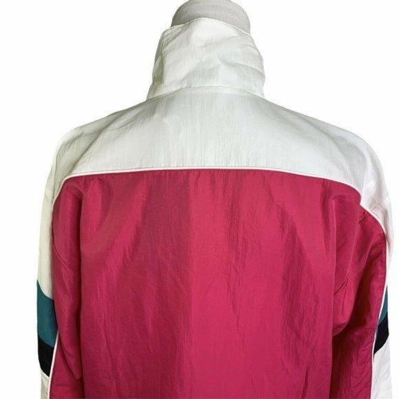 adidas | Jackets & Coats | Adidas Pink White Colorblock Zip Mock Neck ...
